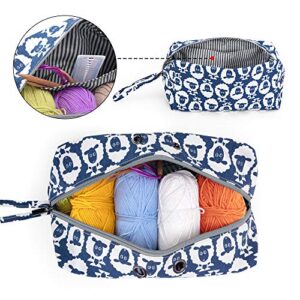 Luxja Yarn Storage Bag, Carrying Knitting Bag for Yarn Skeins, Crochet Hooks, Knitting Needles (up to 10 Inches) and Other Small Accessories (Large, Sheep)