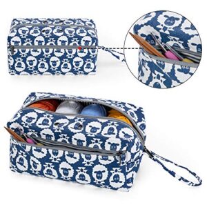 Luxja Yarn Storage Bag, Carrying Knitting Bag for Yarn Skeins, Crochet Hooks, Knitting Needles (up to 10 Inches) and Other Small Accessories (Large, Sheep)