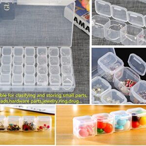 Diamond Painting Embroidery Box 3 Pack 28 Grids Plastic Storage Containers Adjustable Bead Case