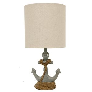 decor therapy saylor anchor accent lamp, antique iced blue