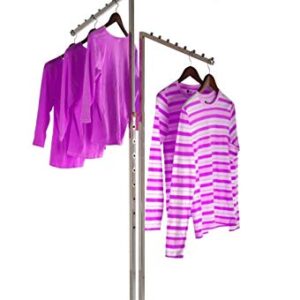 Only Garment Racks - Clothing Rack - Heavy Duty Polished Chrome Finish Clothing Rack - 2 Way Clothes Rack, Adjustable Height Garment Rack with Waterfall Arms, Perfect for Retail Clothing Store Display