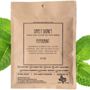 Zero Waste up to 6 Month Supply Organic Vegan Fluoride Free Tooth Powder Peppermint Flavor- Ships Without Any Plastic Packaging I Natural Whitening I Stronger Teeth