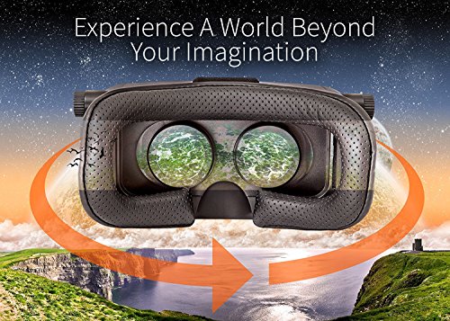 Utopia 360° VR Headset | 3D Virtual Reality Headset for VR Games, 3D Movies, and VR Apps - Compatible with iPhone and Android Smartphones (2018 Virtual Reality Headset Model)