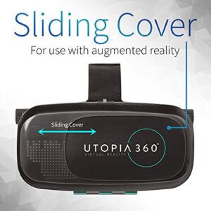 Utopia 360° VR Headset | 3D Virtual Reality Headset for VR Games, 3D Movies, and VR Apps - Compatible with iPhone and Android Smartphones (2018 Virtual Reality Headset Model)