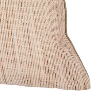 Amazon Brand – Rivet Modern and Casual Striped Throw Pillow Cover with Insert - 20 x 20 Inch, Pink