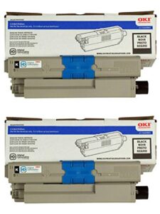 oki 44469801 black toner cartridge 2-pack for c530, c531, mc361, mc561