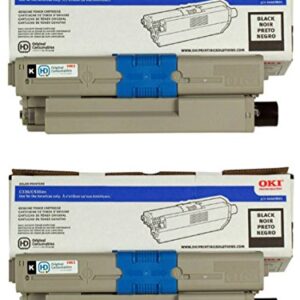 OKI 44469801 Black Toner Cartridge 2-Pack for C530, C531, MC361, MC561