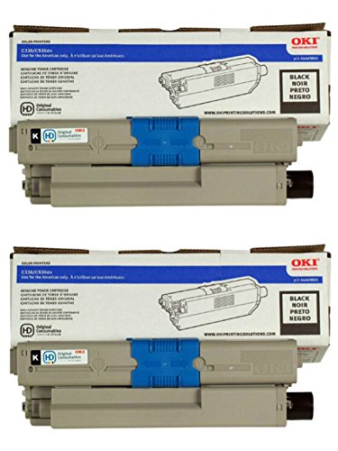 OKI 44469801 Black Toner Cartridge 2-Pack for C530, C531, MC361, MC561