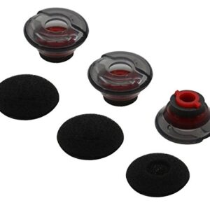 ALXCD Gel Eartips for Plantronics Voyager 5200 Headset, S/M/L 3 Pcs Soft Gel Ear Tips & 3 Pcs Foam Cover Tips, Fit for Plantronics Headset Voyager 5200 (Black/Red-M)