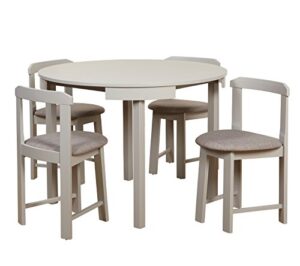 target marketing systems zuma collection compact set 5-piece round nesting dining table & chairs, gray