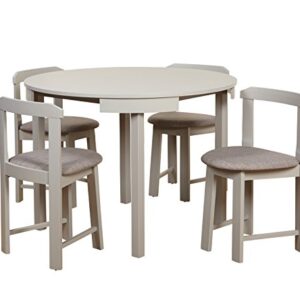 Target Marketing Systems Zuma Collection Compact Set 5-Piece Round Nesting Dining Table & Chairs, Gray