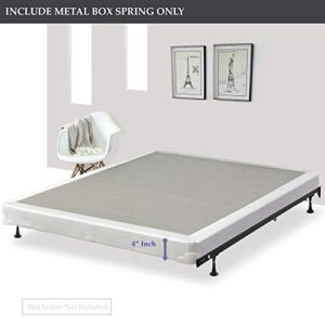 Mattress Solution Fully Assembled Low Profile Metal Traditional Boxspring Foundation for Mattress, Twin, Size