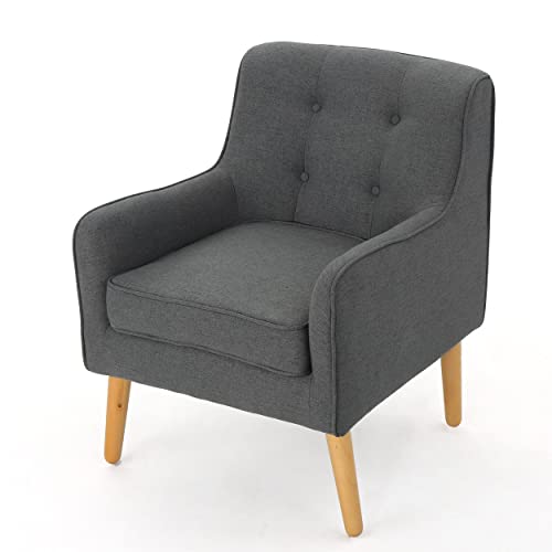 Christopher Knight Home Felicity Mid-Century Fabric Arm Chair, Charcoal