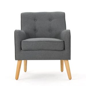 Christopher Knight Home Felicity Mid-Century Fabric Arm Chair, Charcoal