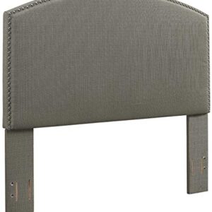 Crosley Furniture Cassie Curved Upholstered Headboard, Full/Queen, Shadow Gray Linen