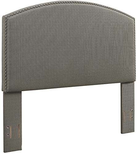 Crosley Furniture Cassie Curved Upholstered Headboard, Full/Queen, Shadow Gray Linen