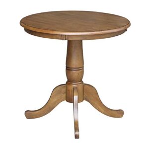 Whitewood Industries International Concepts 30" Round Top Pedestal Table, 28.9", Pecan