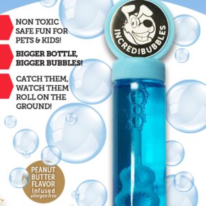 Pet Qwerks Incredibubbles Interactive Pet Toys - Long Lasting Edible Bubbles for Dogs & Cats - Peanut Butter Flavor - 38 ML, All Breed Sizes