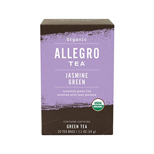 Allegro Tea Organic Jasmine Green Tea Bags, 20 Count