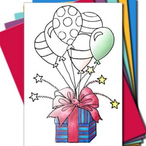 Art Eclect Adult Coloring Greeting Cards for Birthday, Anniversary and Every Occasion (10 Cards With 10 Different Unique Designs and 10 Colored Envelopes Included, Set A/Rainbow)