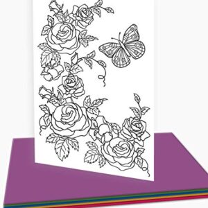 Art Eclect Adult Coloring Greeting Cards for Birthday, Anniversary and Every Occasion (10 Cards With 10 Different Unique Designs and 10 Colored Envelopes Included, Set A/Rainbow)