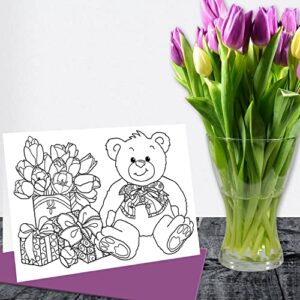 Art Eclect Adult Coloring Greeting Cards for Birthday, Anniversary and Every Occasion (10 Cards With 10 Different Unique Designs and 10 Colored Envelopes Included, Set A/Rainbow)