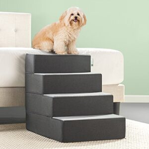 zinus easy pet stairs/pet ramp/pet ladder, x-large, grey