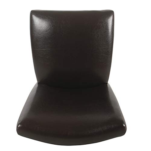 HomePop Parsons Upholstered Accent Dining Chair, Set of 2, Dark Brown Faux Leather