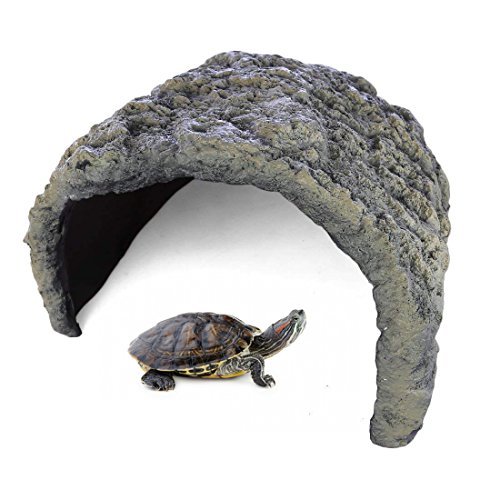 Scakbyer Reptile Habitat Decor Turtle Hideouts Cave Bark Bends Aquarium Fish Tank Ornament …