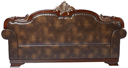 Homelegance 9815-3 Croydon Traditional Two-Tone Sofa, 86"W, Brown PU Leather