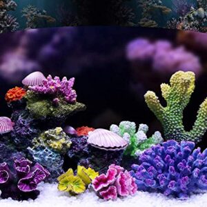 Danmu 1pc of Polyresin Coral Reef Ornaments, Aquarium Coral Decor 2.75" x 2.36" x 1.96" for Fish Tank Aquarium Decoration