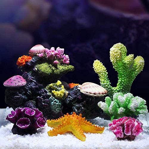 Danmu 1pc of Polyresin Coral Reef Ornaments, Aquarium Coral Decor 2.75" x 2.36" x 1.96" for Fish Tank Aquarium Decoration