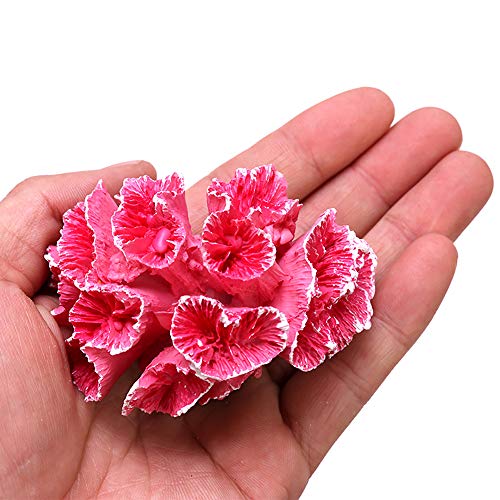 Danmu 1pc of Polyresin Coral Reef Ornaments, Aquarium Coral Decor 2.75" x 2.36" x 1.96" for Fish Tank Aquarium Decoration