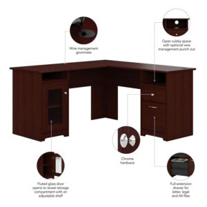 Scranton & Co 60" Transitional Engineered Wood L-Computer Desk in Harvest Cherry