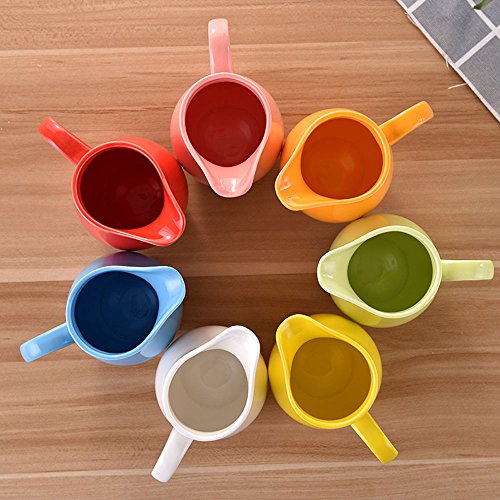 Ceramic Colorful Creamer and Sugar Set with Lid Spoon, Coffee Serving Set