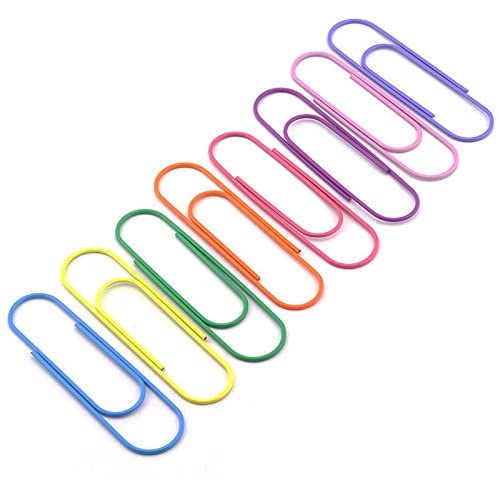 RuiLing 40-Pack 4 Inches Mega Large Paper Clips - 8 Colors Per Color 5pcs 100mm Cute Paper Needle Multicolor Bookmark,Office Supply Accessories