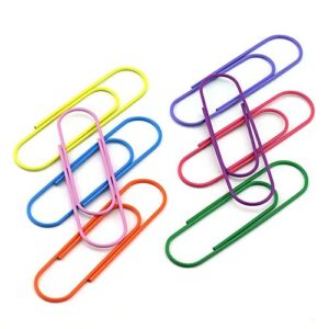 RuiLing 40-Pack 4 Inches Mega Large Paper Clips - 8 Colors Per Color 5pcs 100mm Cute Paper Needle Multicolor Bookmark,Office Supply Accessories