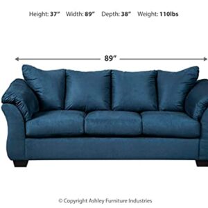 Signature Design by Ashley Darcy Casual Plush Sofa, Dark Blue