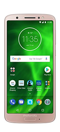 Moto G6 with Alexa Hands-Free – 32 GB – Unlocked (AT&T/Sprint/T-Mobile/Verizon) – Oyster Blush - Prime Exclusive Phone