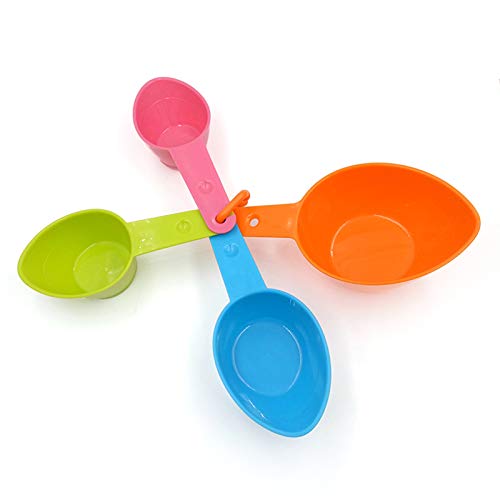 Rypet Dog Food Scoop Set of 4 - Plastic Measuring Cups for Dog, Cat and Bird Food (Random Color)