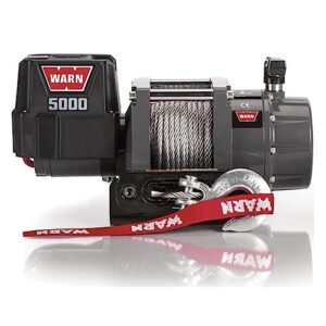 warn 99963 5000 dc series 12v electric winch, black