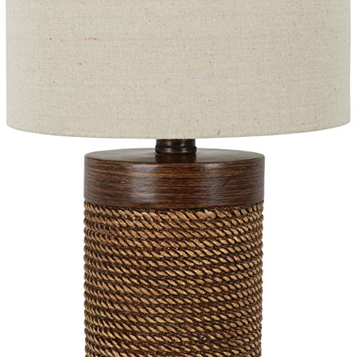 Decor Therapy TL15455 Cali Rope Wrapped Polyresin Accent Lamp, Natural, Faux Wood