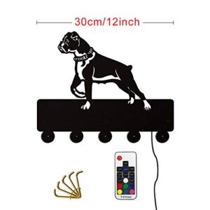 The Geeky Days Lovely Boxer Dog Design Bathroom Living Room Decor Wall Hook with LED Backlight Animals Coat Bags Clothes Coat Hook Keys Holder Towel Hook Dog Lover Gift