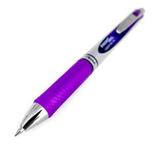 EnerGel Pentel XM BL77 - Retractable Liquid Gel Ink Pen - 0.7mm - 52% Recycled - Wallet of 9 - Purple