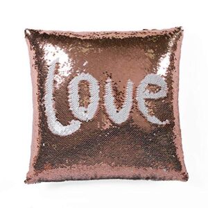 lush decor, blush & white, 16" x 16" mermaid sequins decorative throw pillow