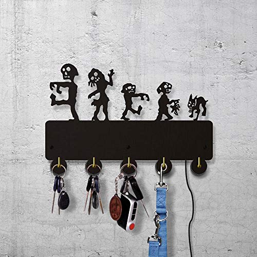 The Geeky Days Horror Zombies Attack Design Household Decor Coat Hat Bag Hanger Key Holder Towel Wall Hook with LED Backlight We ate Your Stick Bedroom Decor Gift