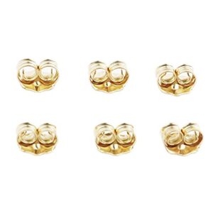 orgrimmar 14k gold earring backs yellow ear locking for stud ear rings (3 pairs)