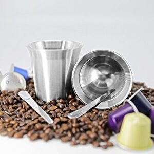 tombert 80mL (2.7 Ounce) Stainless Steel Espresso Cups Double Wall Vacuum Insulated - Set Of 2 Demitasse Cups