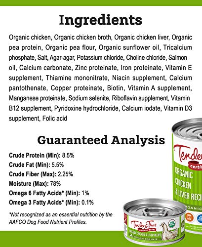 Tender And True Pet Food, Dog Food Chicken Liver Organic, 12.5 Ounce (Pack of 12)