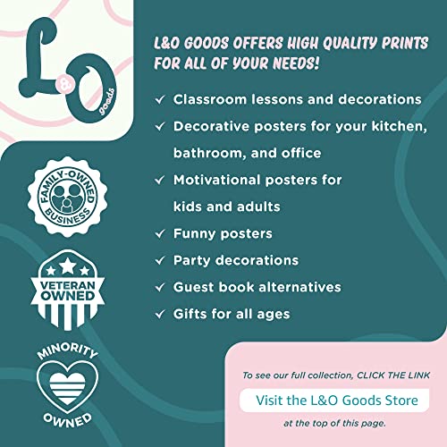 L&O Goods 10-Pack Large Educational Posters for Preschoolers, Toddlers, Kids, Kindergarten Classrooms | Fun Early Learning for Alphabet Letters, Numbers, Shapes, Colors, Seasons, Emotions, Days, Months, & More